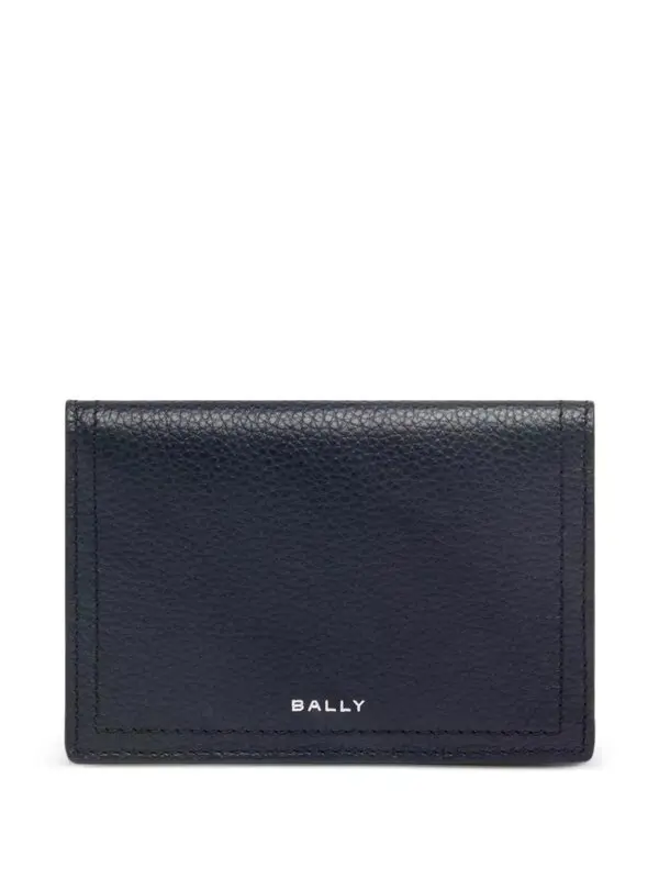 Bally Grained-leather Card Holder - Blue