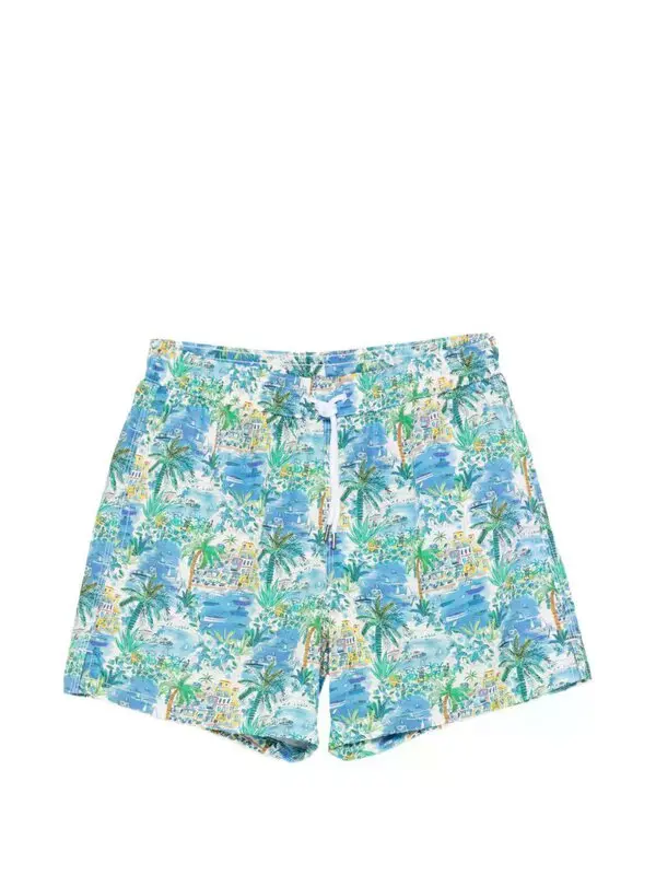 Caruso Palm Print Shorts