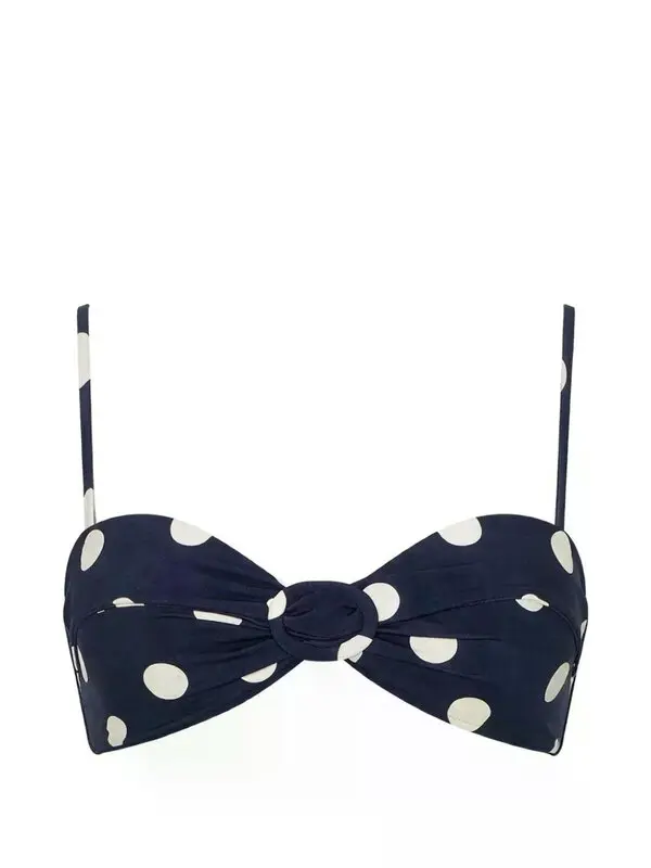 Cult Gaia Polka-dot Knot Bikini Top - Blue