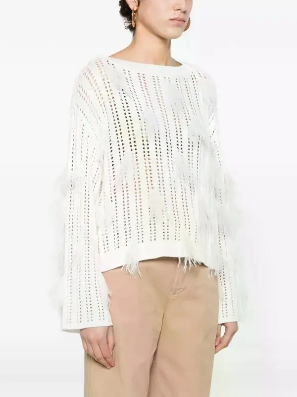 TWINSET Feather-detail Knit Sweater