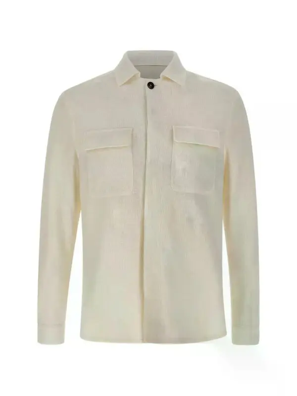 Eleventy Flap-pocket Ribbed Shirt Jacket