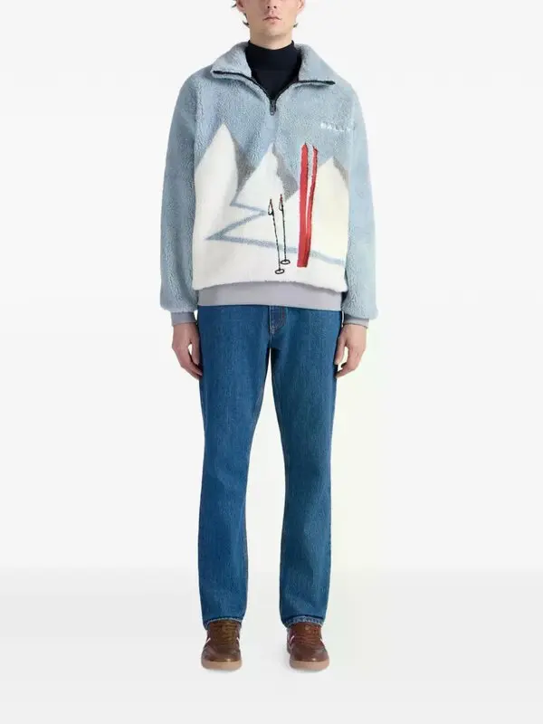 Bally Graphic Print Half-zip Sweatshirt