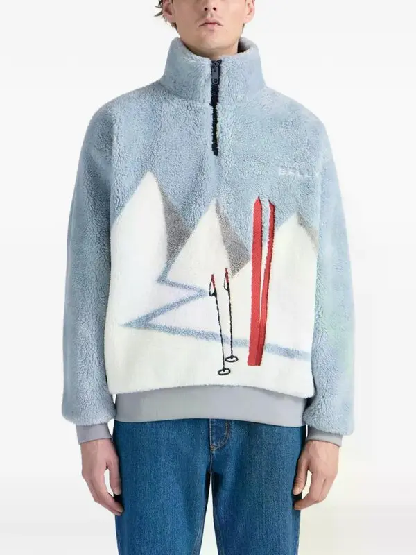 Bally Graphic Print Half-zip Sweatshirt