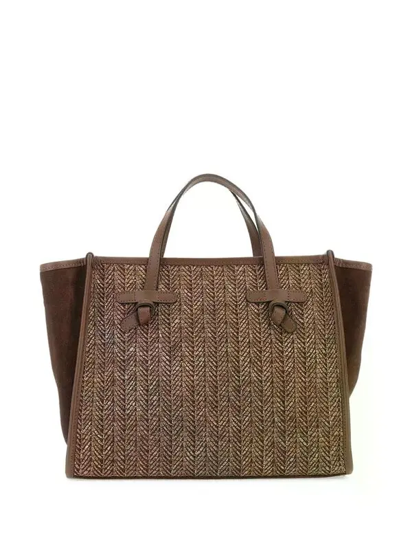 MARCELLA CLUB 32 Missmarcella Woven Leather Tote Bag - Brown