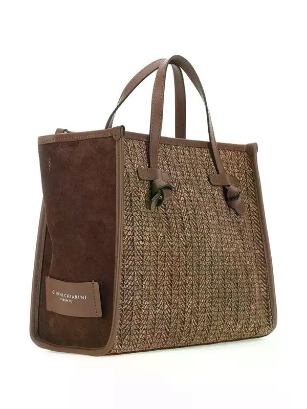 MARCELLA CLUB 32 Missmarcella Woven Leather Tote Bag - Brown
