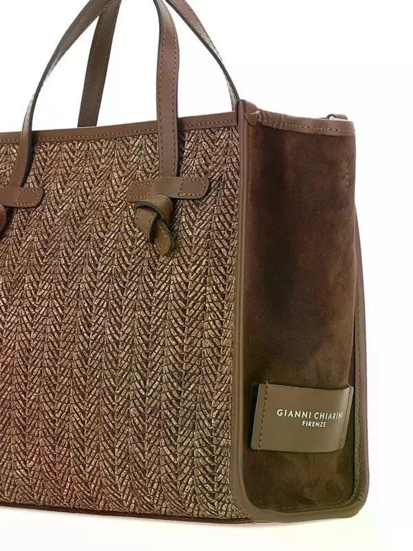 MARCELLA CLUB 32 Missmarcella Woven Leather Tote Bag - Brown