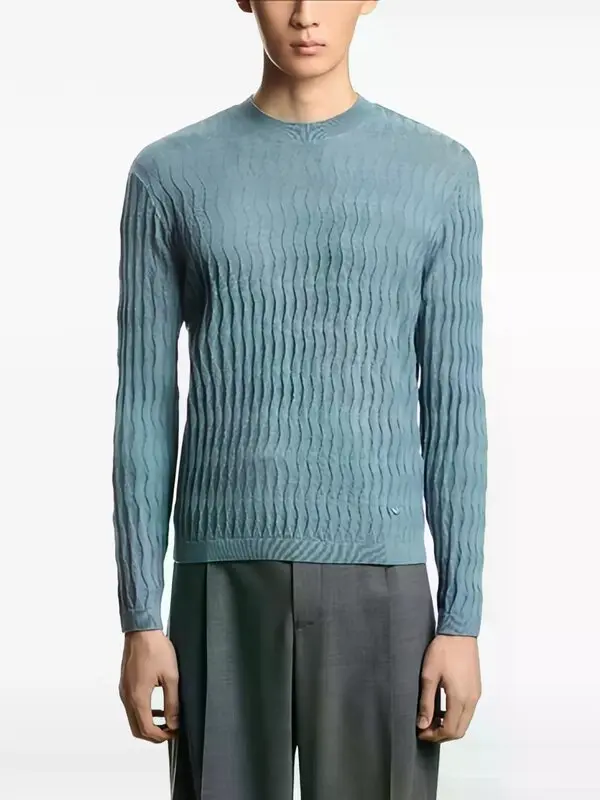 Emporio Armani Textured Long Sleeve Sweater