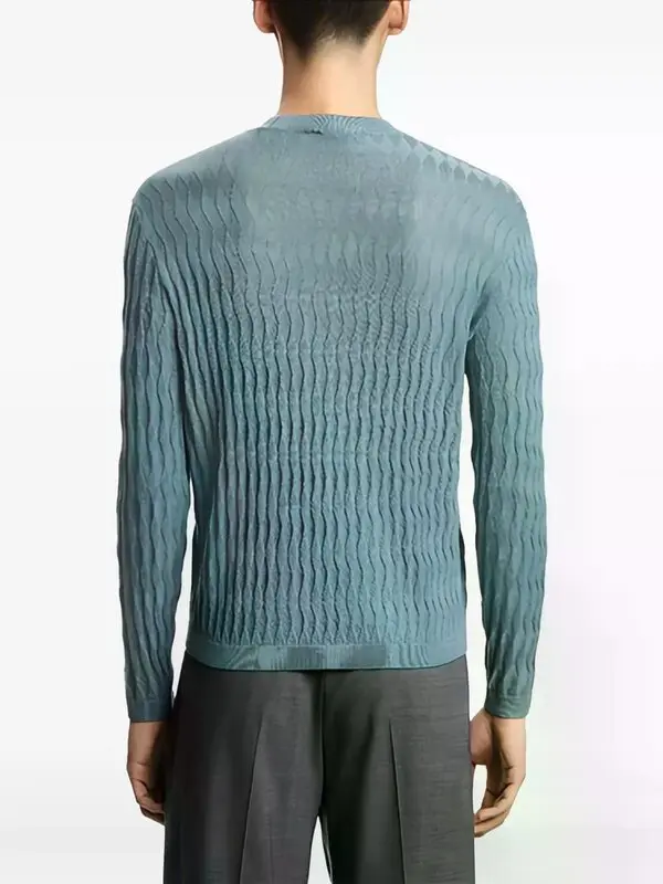 Emporio Armani Textured Long Sleeve Sweater