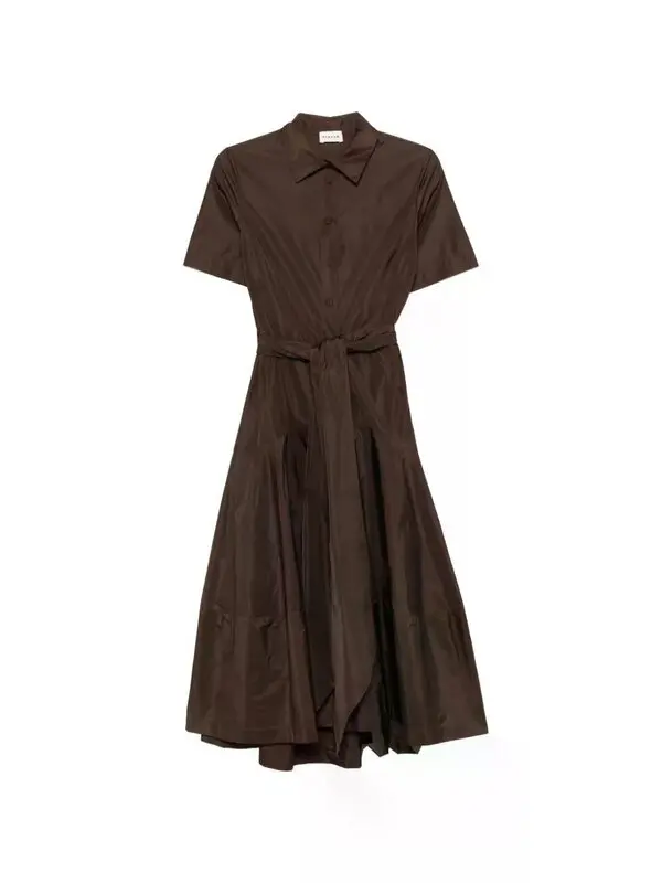 P.a.r.o.s.h Belted A-line Shirt Dress - Brown