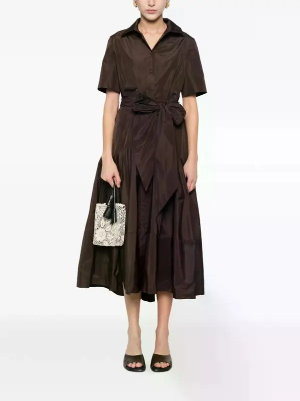 P.a.r.o.s.h Belted A-line Shirt Dress - Brown