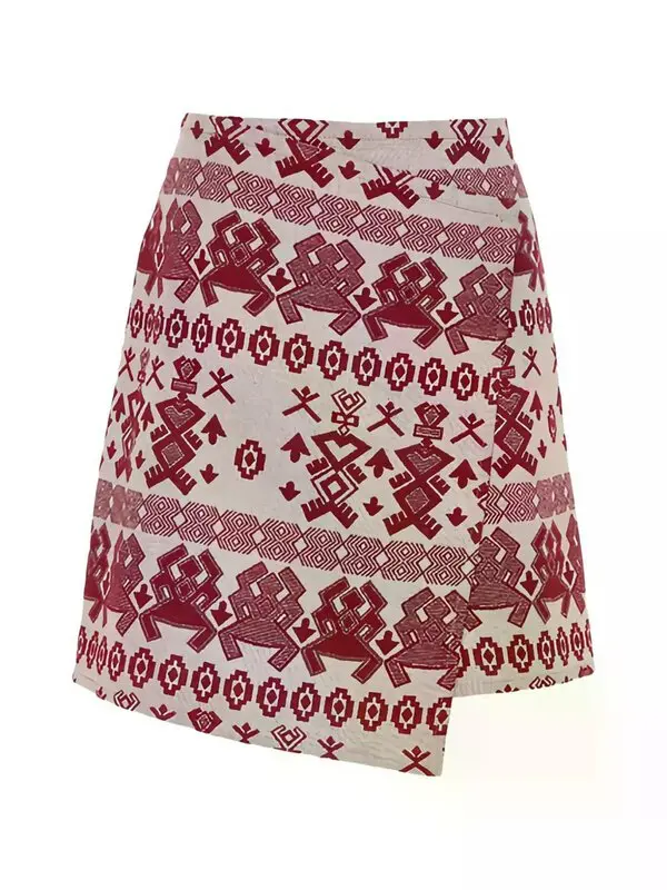 Devotion Patterned Asymmetric Skirt