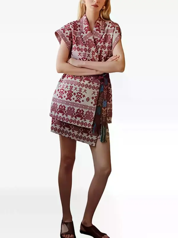 Devotion Patterned Asymmetric Skirt