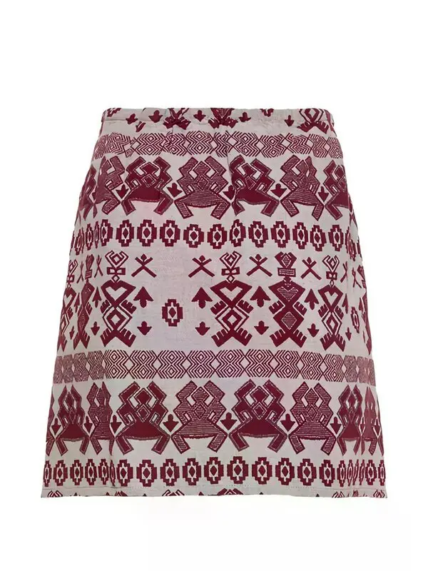 Devotion Patterned Asymmetric Skirt