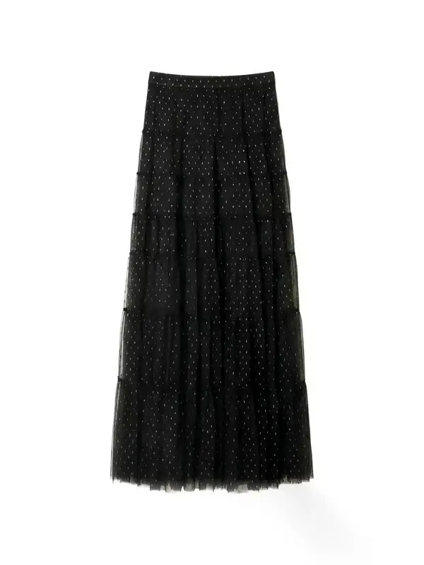 TWINSET Midi Embellished A-line Skirt