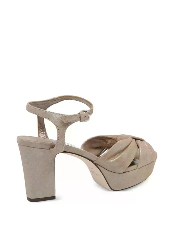 JIMMY CHOO Heloise Knot Buckle Sandals - Brown