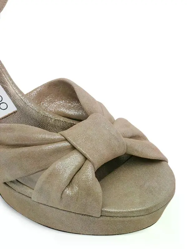 JIMMY CHOO Heloise Knot Buckle Sandals - Brown