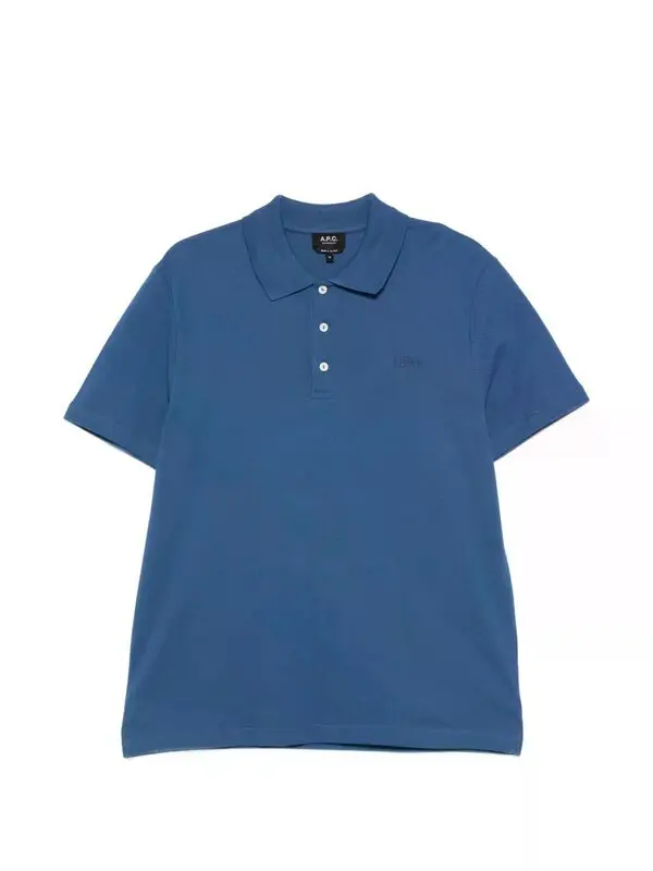A.p.c. Logo-embroidered Polo Shirt - Blue