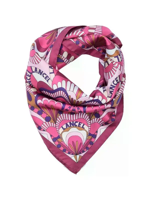 LANCEL Printed Silk Square Scarf