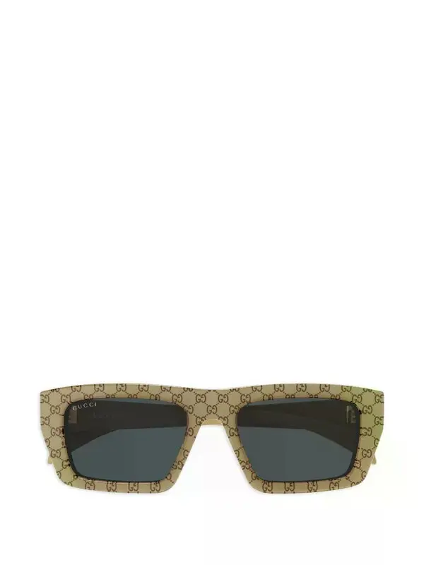 Gucci Square-frame Pattern Sunglasses - Neutrals