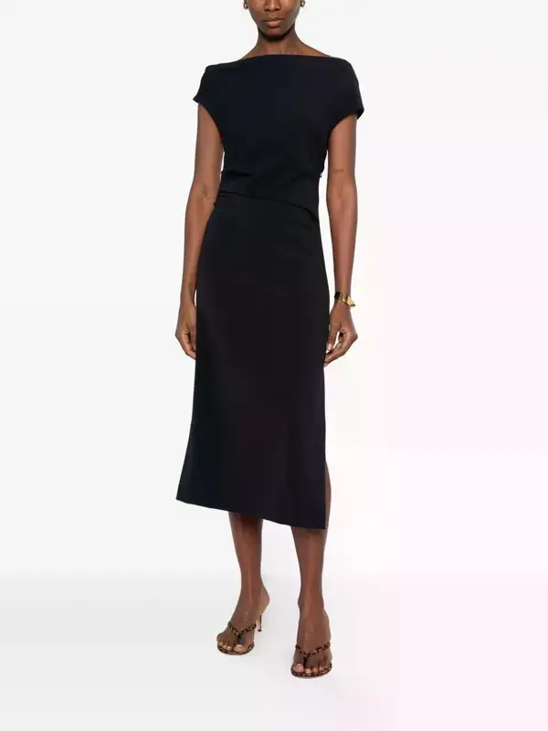 P.a.r.o.s.h Ruched Midi Dress - Black