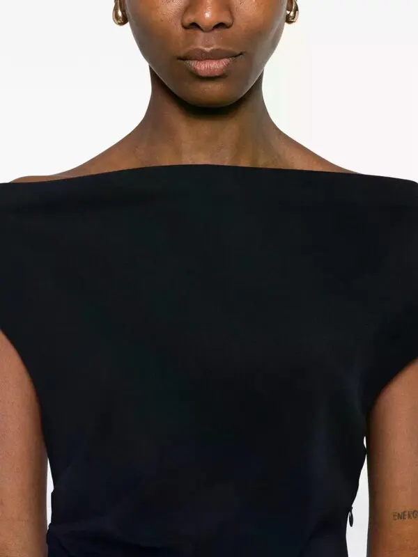 P.a.r.o.s.h Ruched Midi Dress - Black