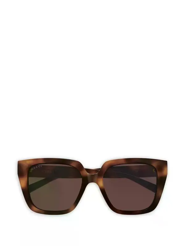 Gucci Geometric-frame Sunglasses - Brown