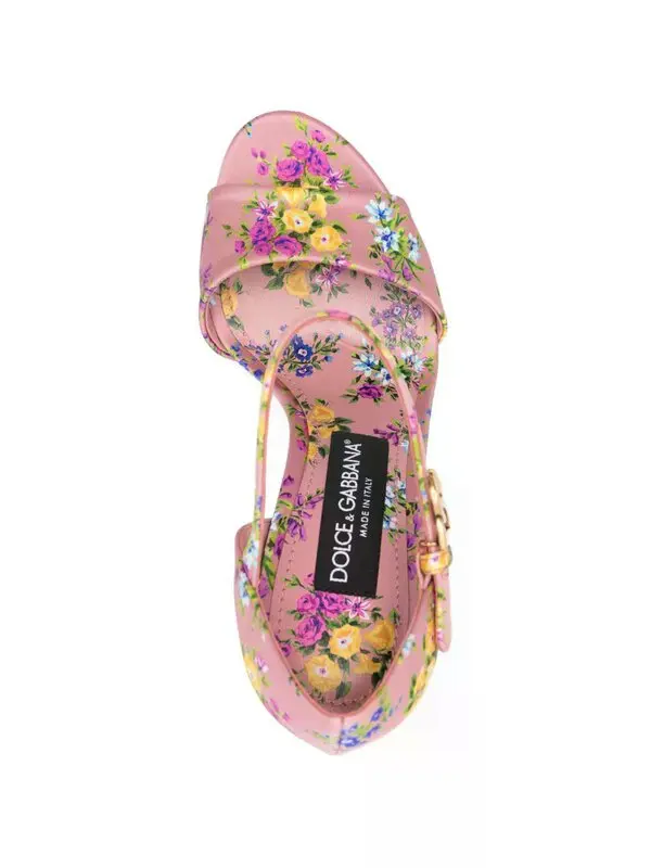Dolce & Gabbana Keira Floral Buckle Sandals
