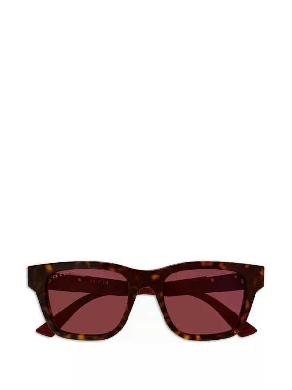 Gucci Geometric-frame Sunglasses - Brown