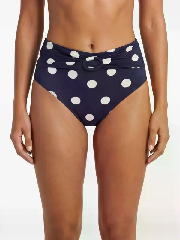 Cult Gaia Alouette Polka Dot High-waist Bikini Bottom - Blue