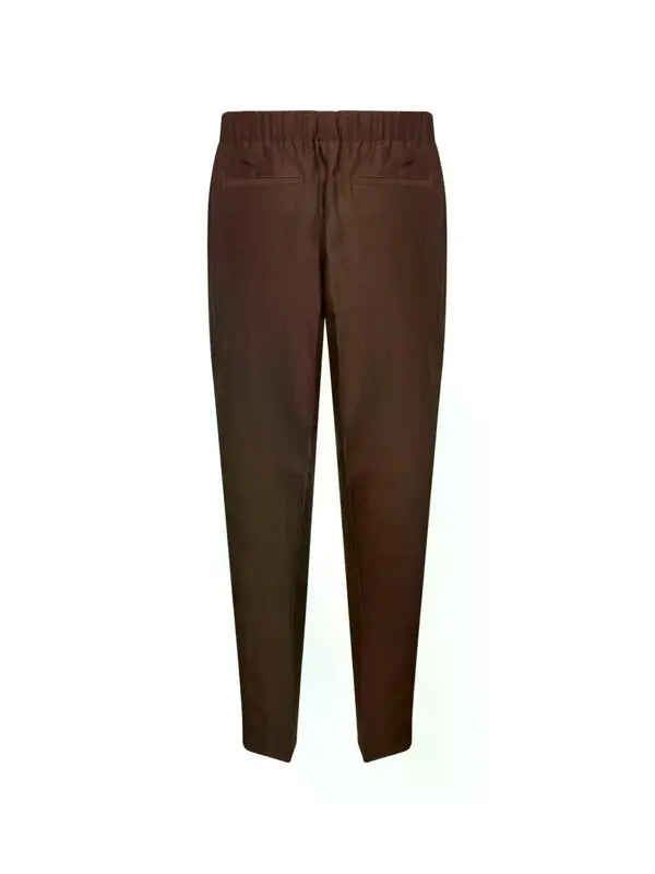 LANEUS Tapered Trousers With Elastic Waistband - Brown