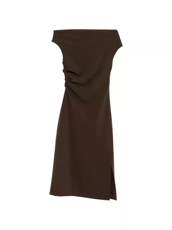 P.a.r.o.s.h Off-shoulder Ruched Midi Dress