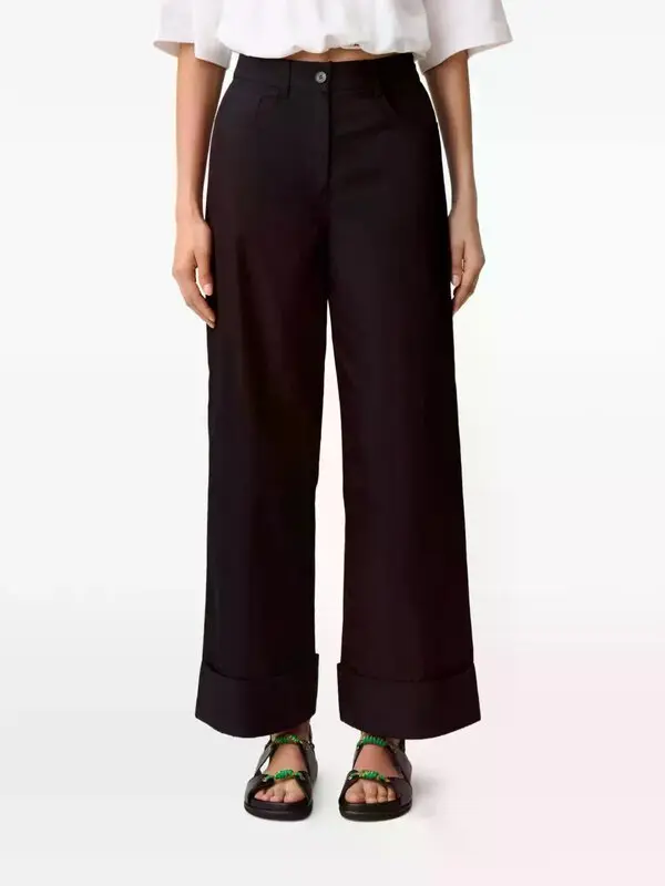 Claudie Pierlot Cuffed Wide-leg Trousers