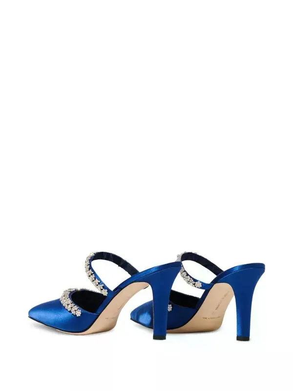 Manolo Blahnik Crystal-embellished Mules - Blue