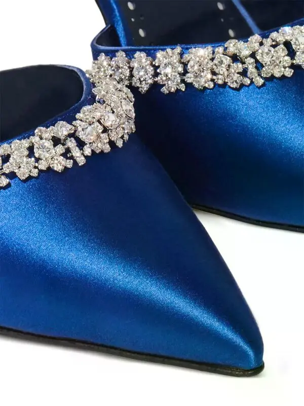 Manolo Blahnik Crystal-embellished Mules - Blue