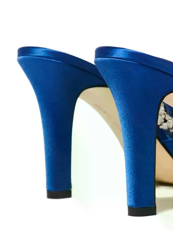 Manolo Blahnik Crystal-embellished Mules - Blue