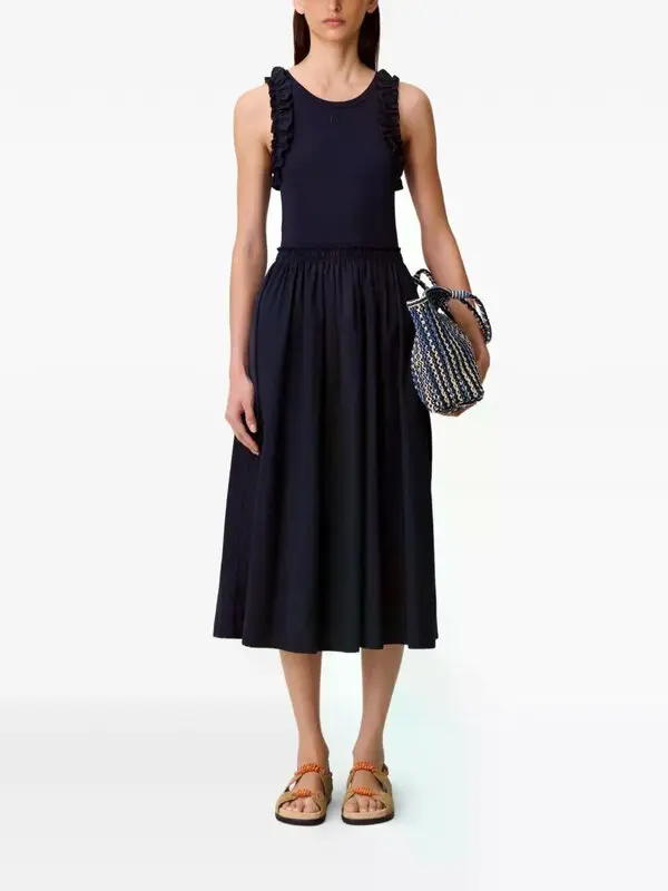 Claudie Pierlot Bi-material Sleeveless Round Neck Dress