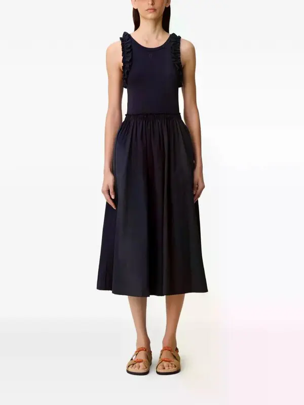 Claudie Pierlot Bi-material Sleeveless Round Neck Dress
