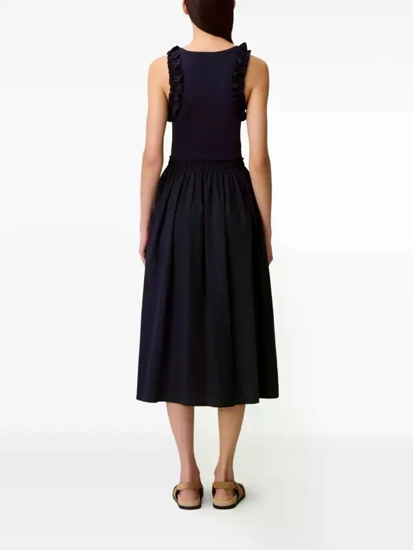 Claudie Pierlot Bi-material Sleeveless Round Neck Dress