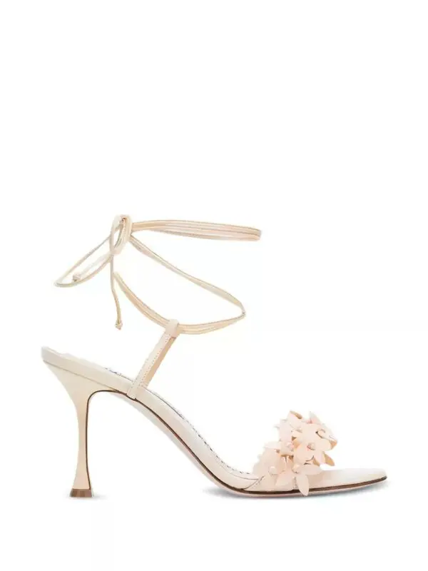 Manolo Blahnik Anista Floral Sandals