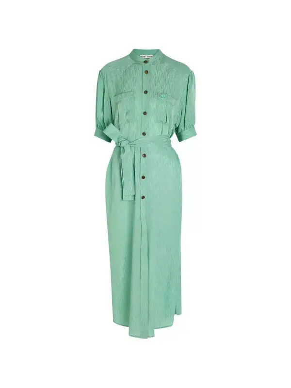 BLAZÉ MILANO Button Belted Midi Dress - Green