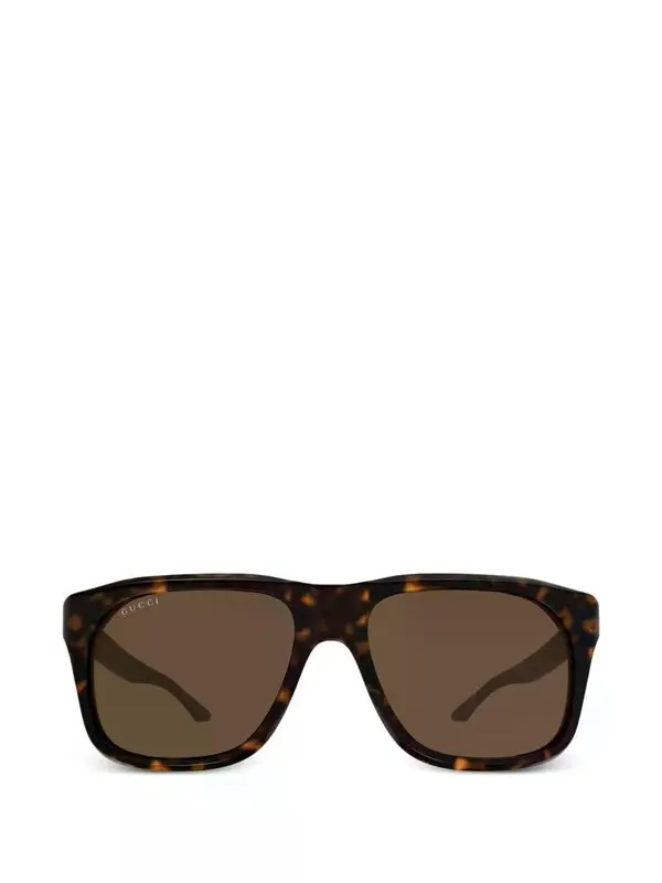 Gucci Geometric-frame Sunglasses - Brown