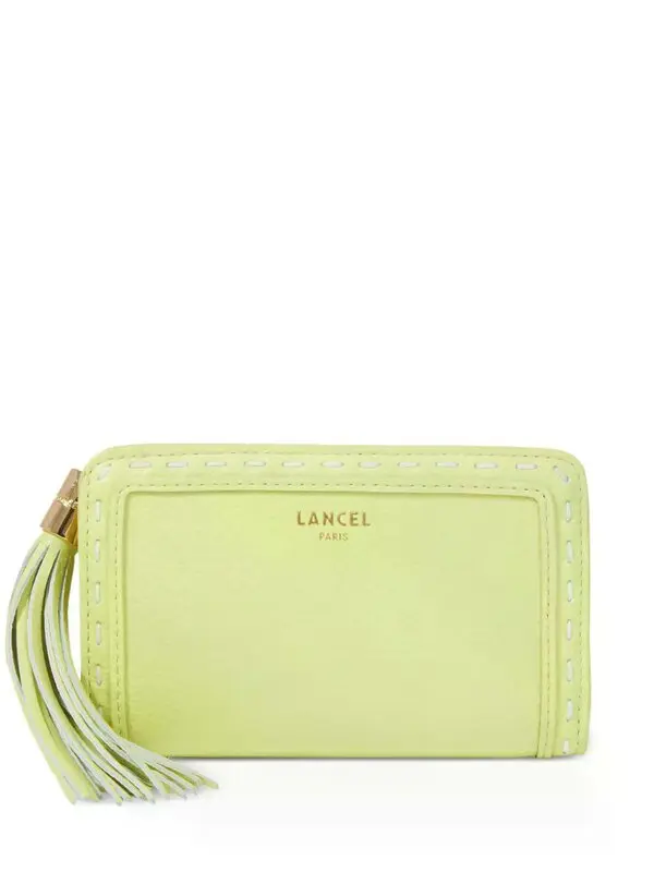 LANCEL Tassel Zip Leather Wallet - Yellow