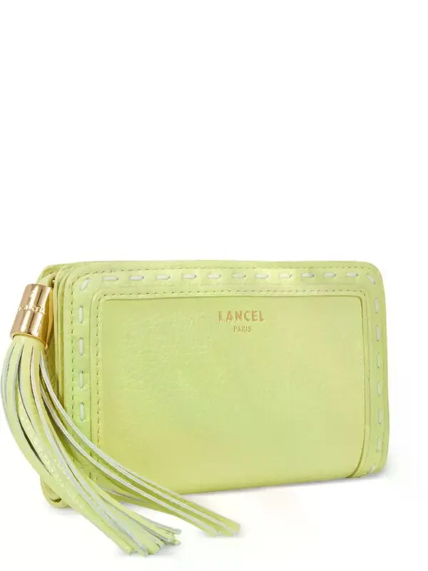 LANCEL Tassel Zip Leather Wallet - Yellow