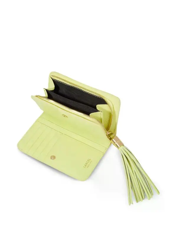 LANCEL Tassel Zip Leather Wallet - Yellow