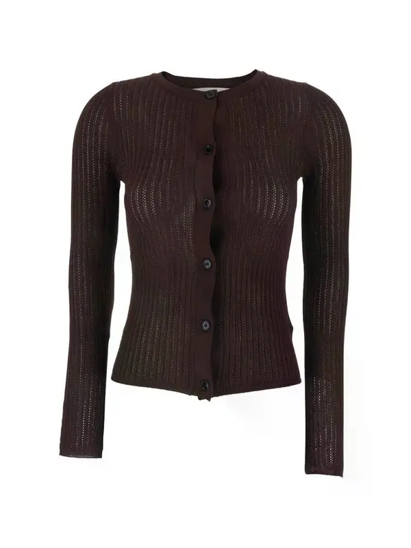 JUCCA Crew-neck Ribbed Cardigan