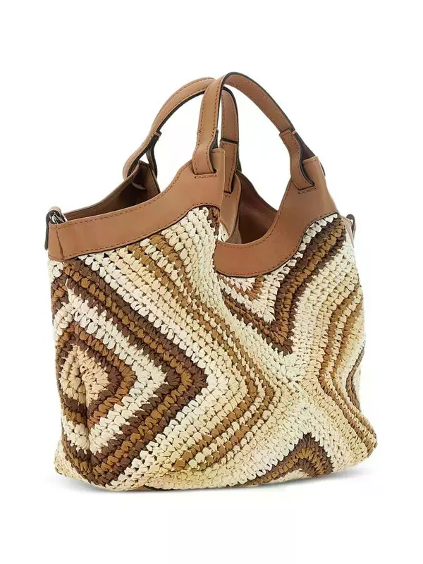 GIANNI CHIARINI Chevron Woven Shoulder Bag - Neutrals