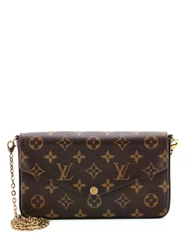LOUIS VUITTON Felicie Pochette Monogram Canvas Crossbody Bag - Brown