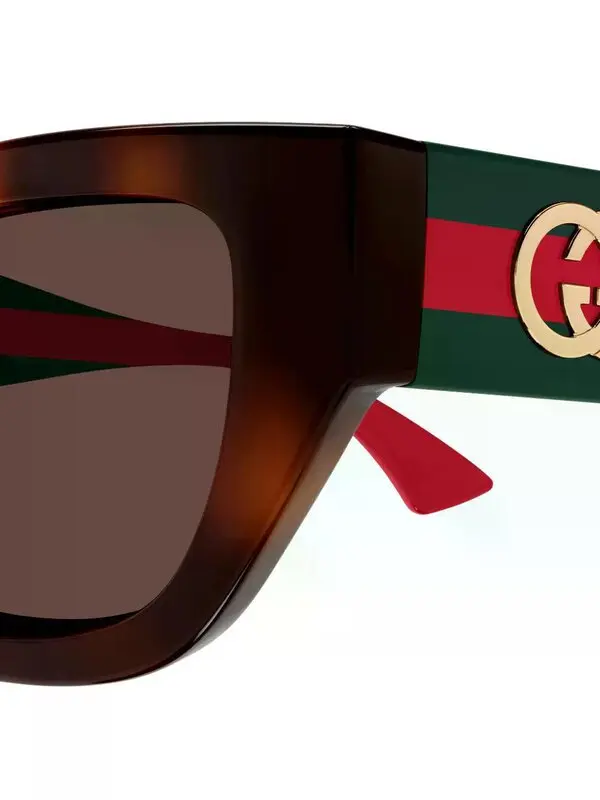 Gucci Stripe Logo Square-frame Sunglasses