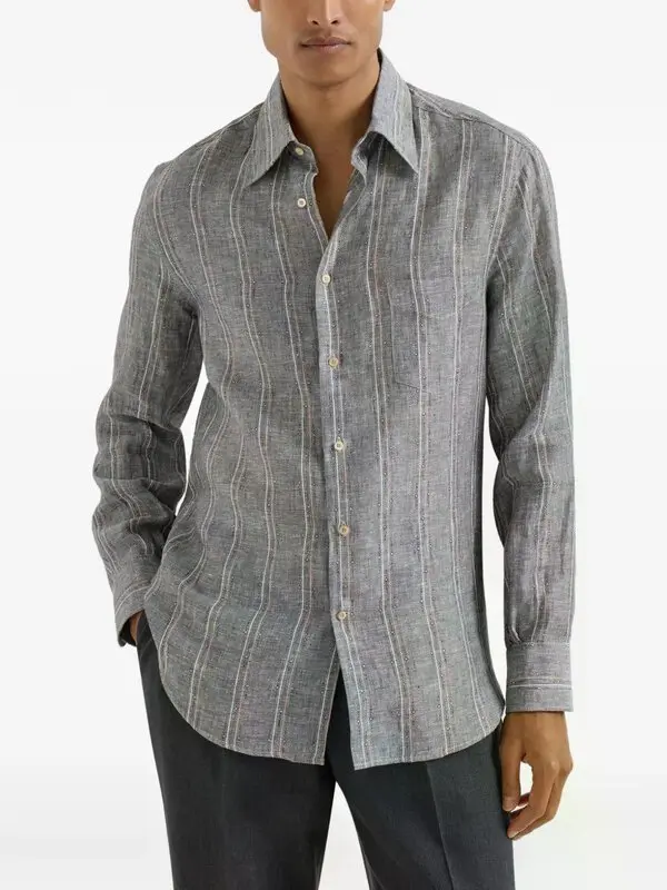 Brunello Cucinelli Striped Pocket Shirt