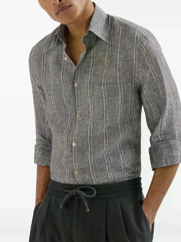 Brunello Cucinelli Striped Pocket Shirt